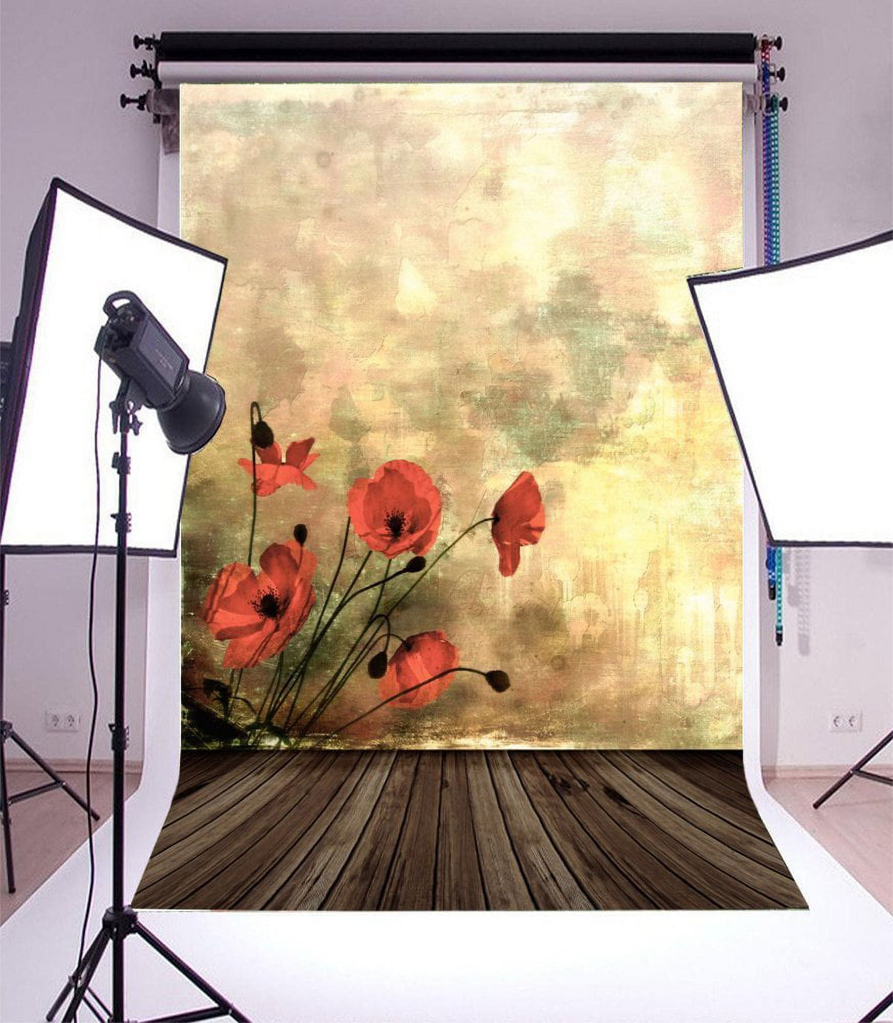 HelloDecor 5x7ft Photography Backdrop Nice Wooden Floor And Beautiful ...