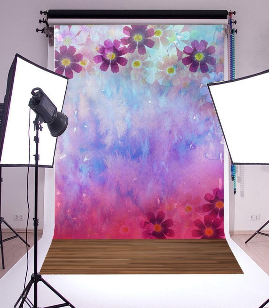 HelloDecor 5x7ft Photography Backdrop Nice Wooden Floor And Beautiful ...