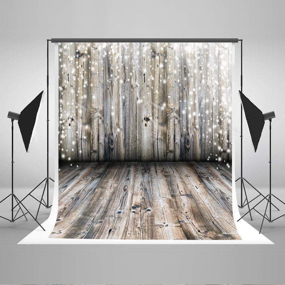 HelloDecor 5x7ft Photography Backdrop Wood Floor With Shining Photo ...