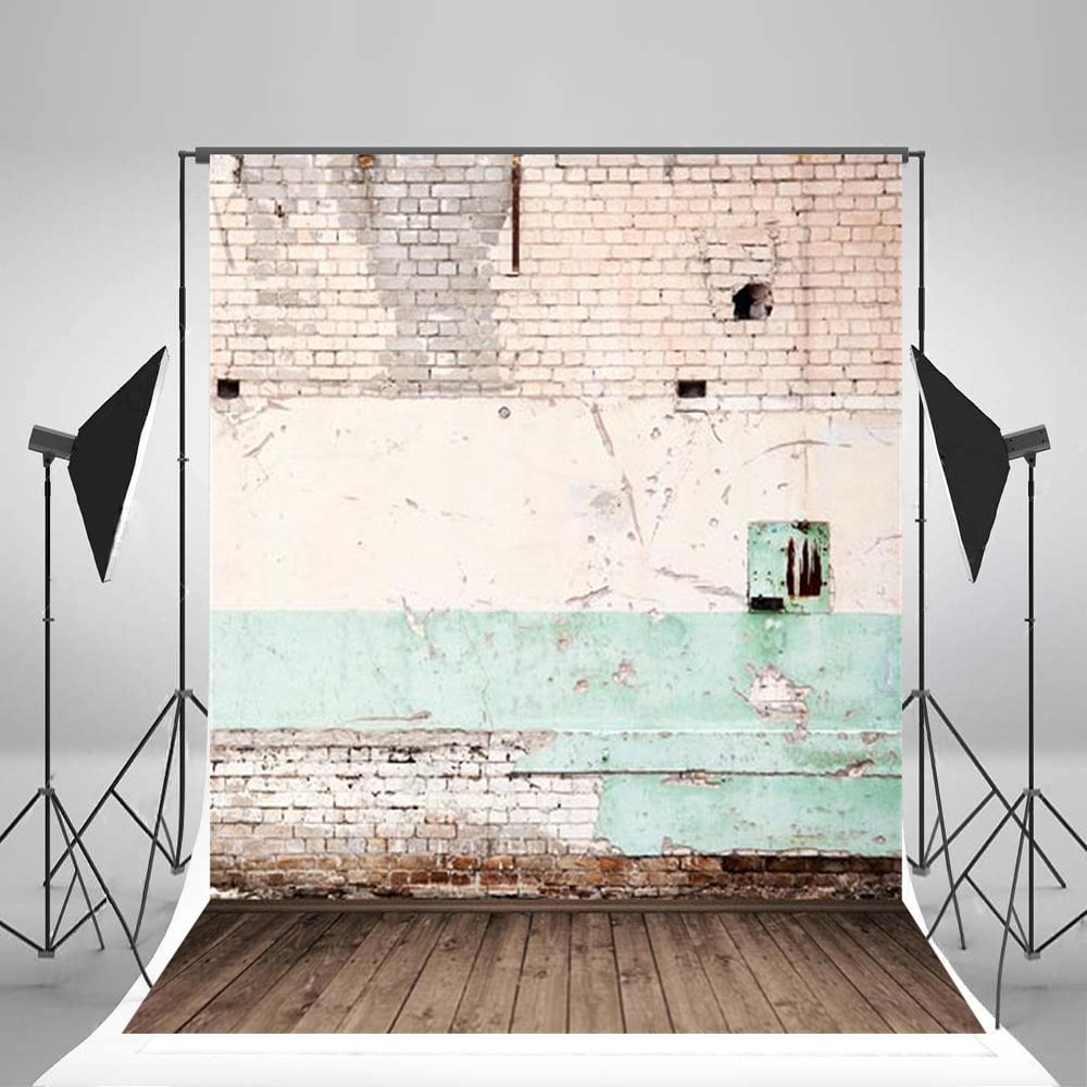 HelloDecor 5x7ft Photography Backdrop Wood Plank Floor and Drawing ...