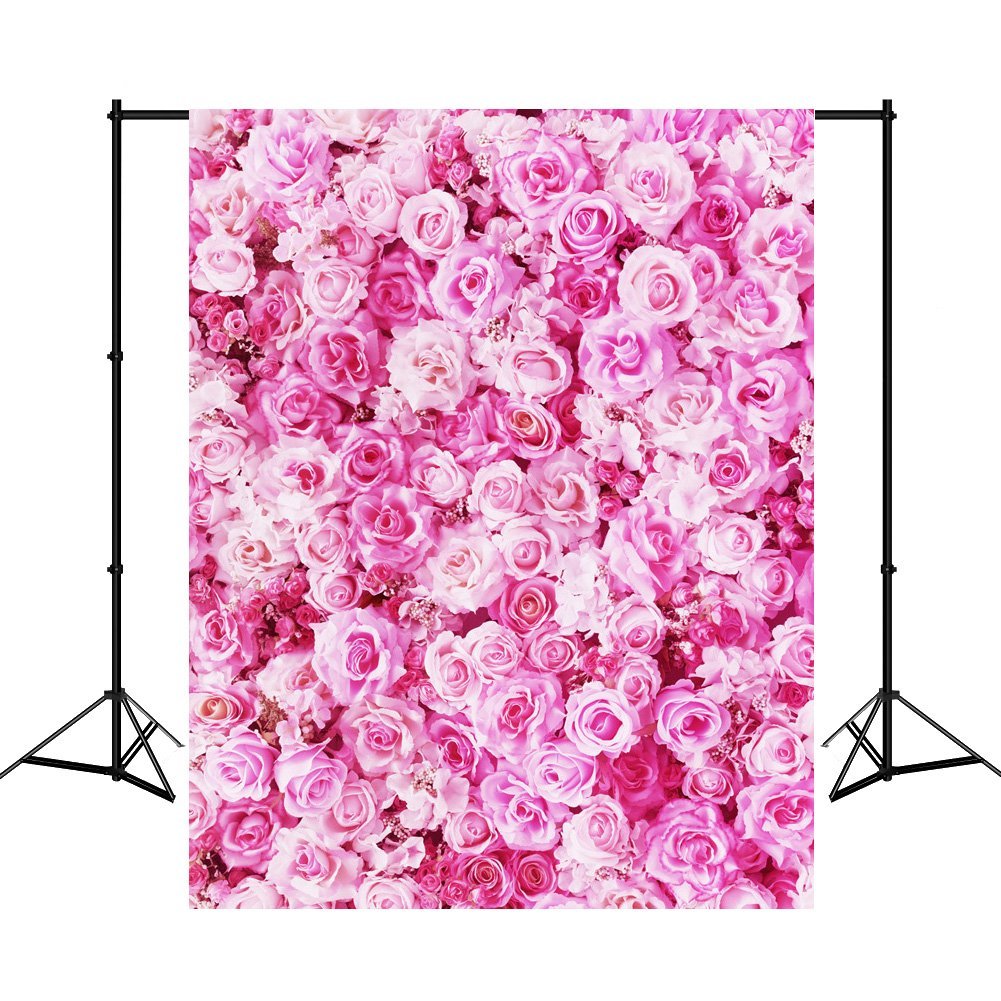 HelloDecor 5x7ft Photography Backdrops 3D Rose Flower Party Photo ...