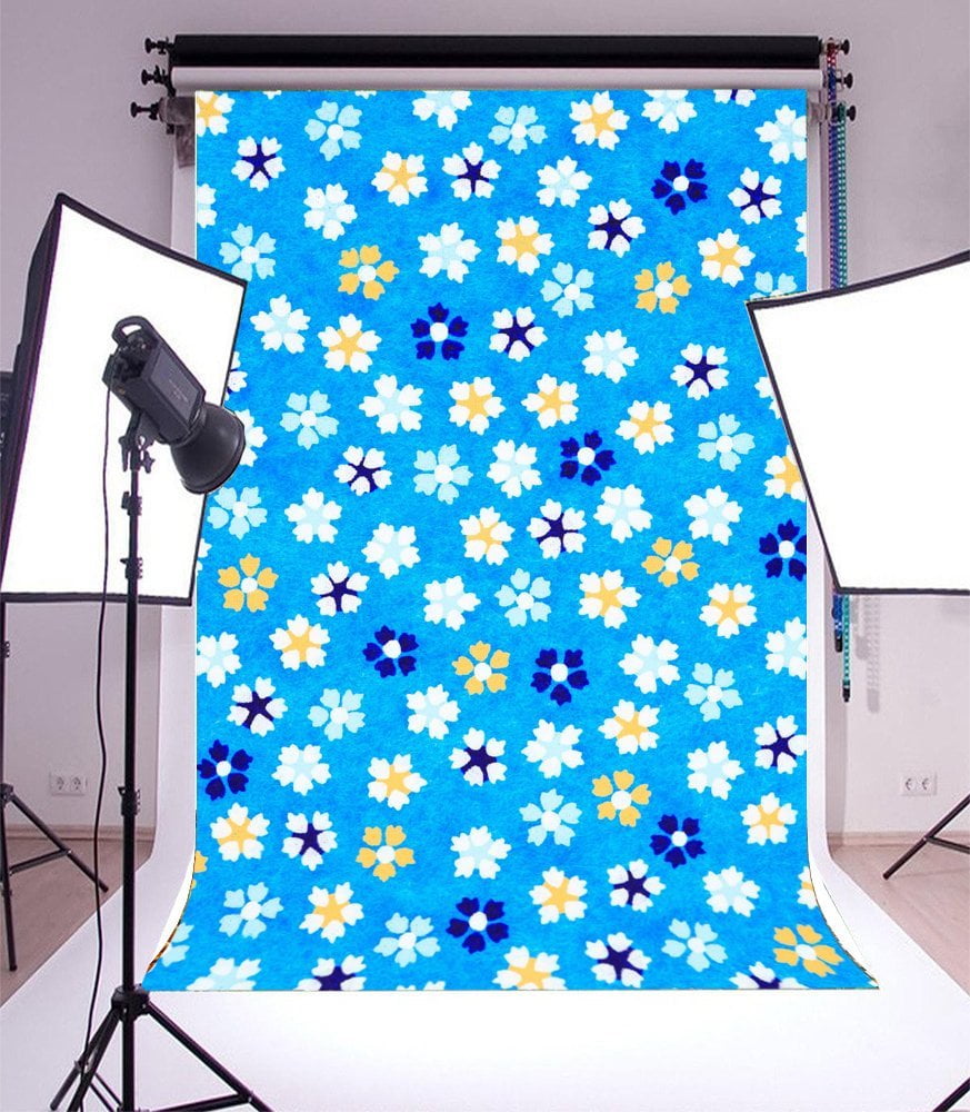HelloDecor 5x7ft Photography Background Cute Florets Baby Blue ...