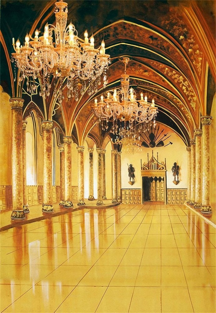HelloDecor 5x7ft Photography Background Luxury Palace Golden Hall ...