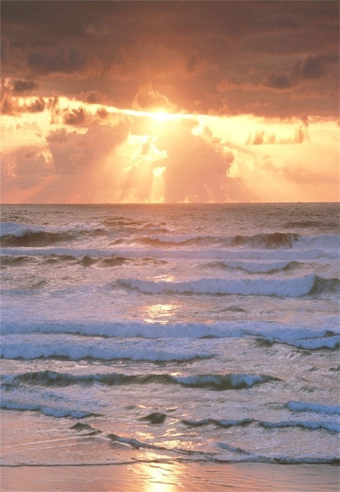 HelloDecor 5x7ft Photography Background Phonograph Dusk Sea Waves ...