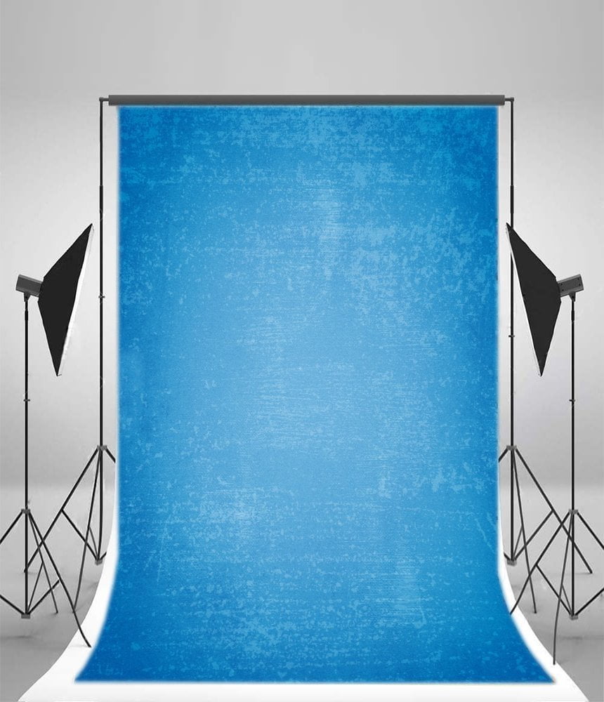 HelloDecor 5x7ft Photography Background Plain Blue Wall Paper Backdrops ...