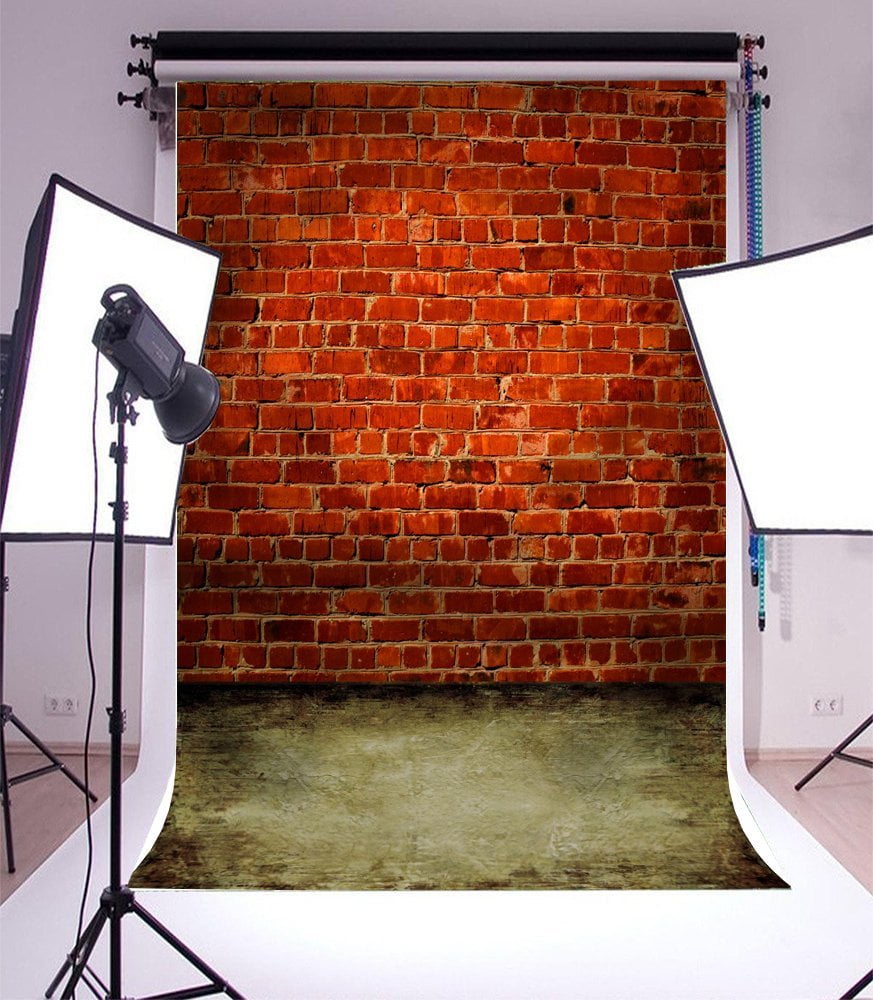 HelloDecor 5x7ft Photography Background Shabby Red Brick Wall Vintage ...