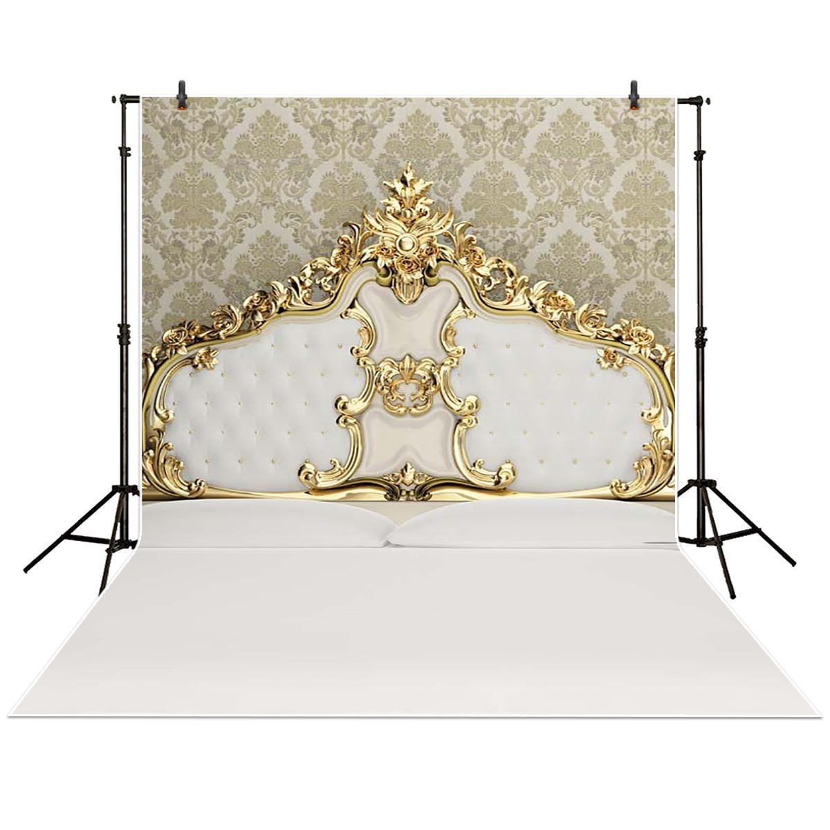 HelloDecor 5x7ft Photography backdrops background golden royal bed ...