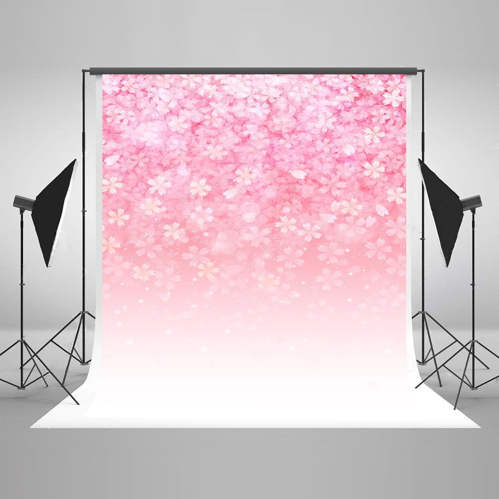 HelloDecor 5x7ft Pink Backdrops Winter Snowflakes Backgrounds Fantastic ...