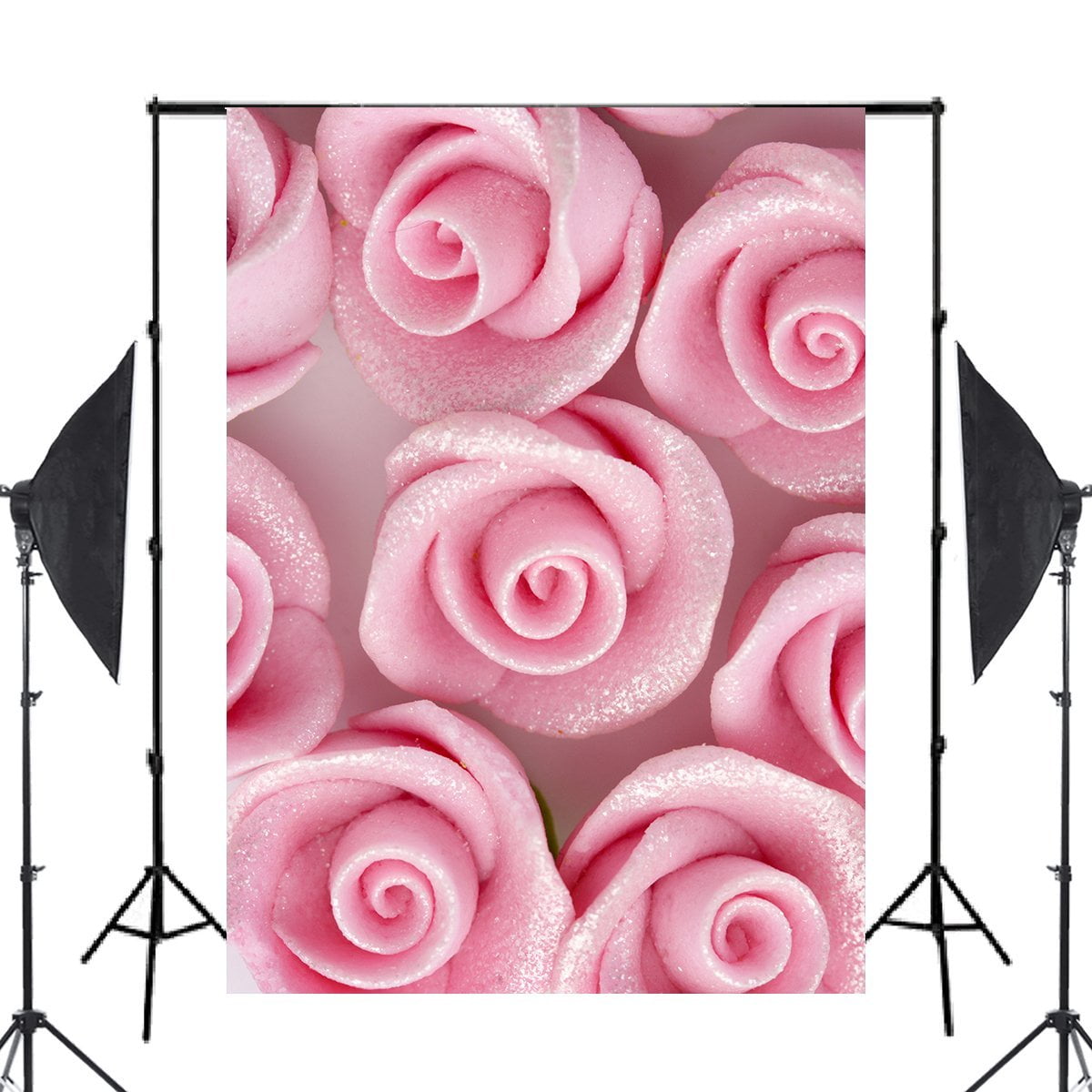 HelloDecor 5x7ft Pink Flowers Digital Printed Photography Backdrop Prop ...