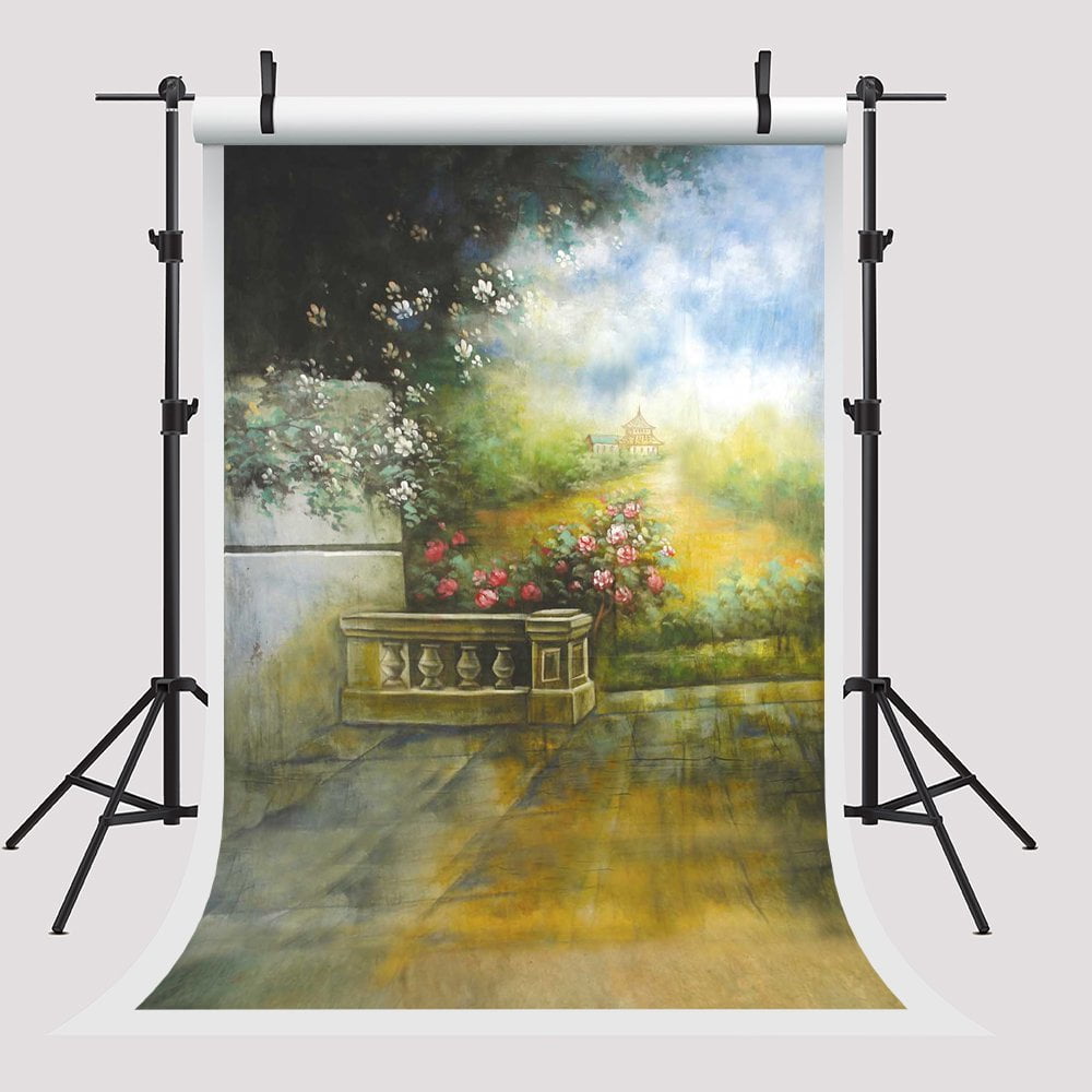 HelloDecor 5x7ft Print Effect Floral Photography Background Pink ...