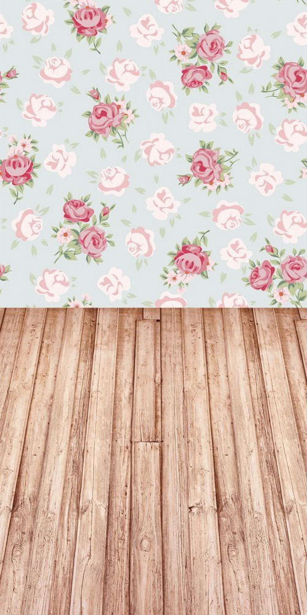 HelloDecor 5x7ft Roses Wall Vintage Wood Floor Newborn Children ...