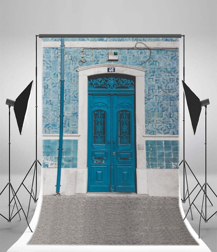 HelloDecor 5x7ft Rustic House Backdrop Vintage Door Carving Mural ...