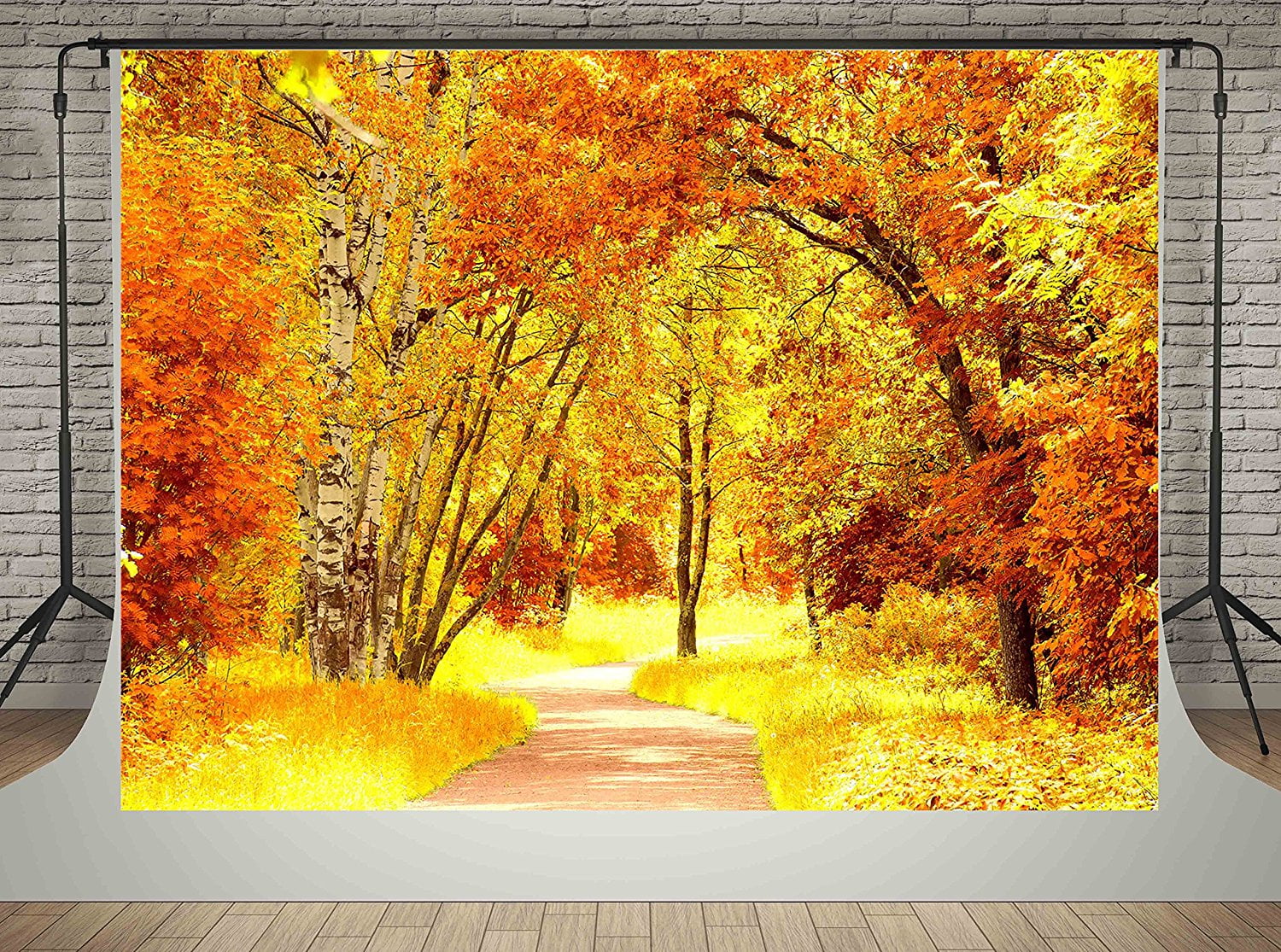 HelloDecor 5x7ft Scenic Forest Photography Backdrops Yellow Autumn ...