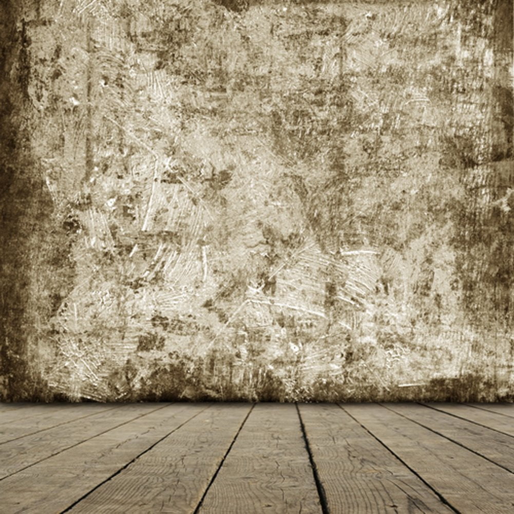 HelloDecor 5x7ft Shabby Wall Wooden Floor Photography Indoor Backdrop ...