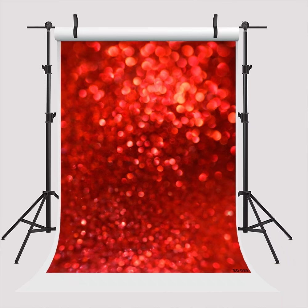 HelloDecor 5x7ft Shiny Red Gold Backdrops for Photography Valentine's ...