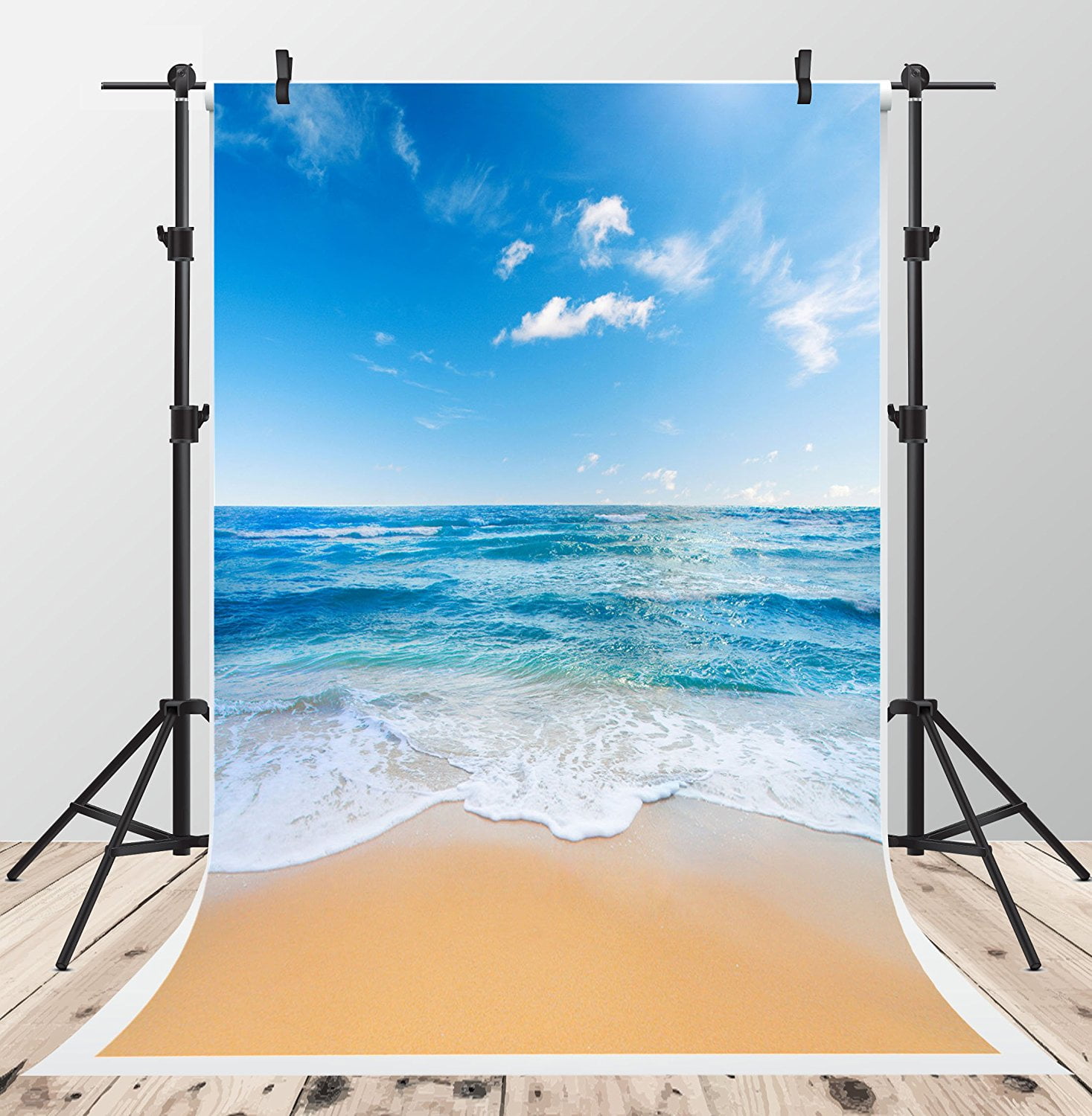 HelloDecor 5x7ft Summer Sea Photography Backdrops Sandbeach Photo ...