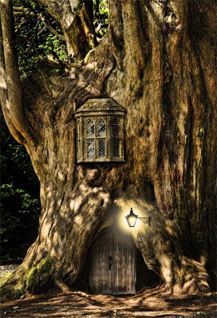 HelloDecor 5x7ft Tree Hut Backdrop Fairytale Genie Lamp Photography ...