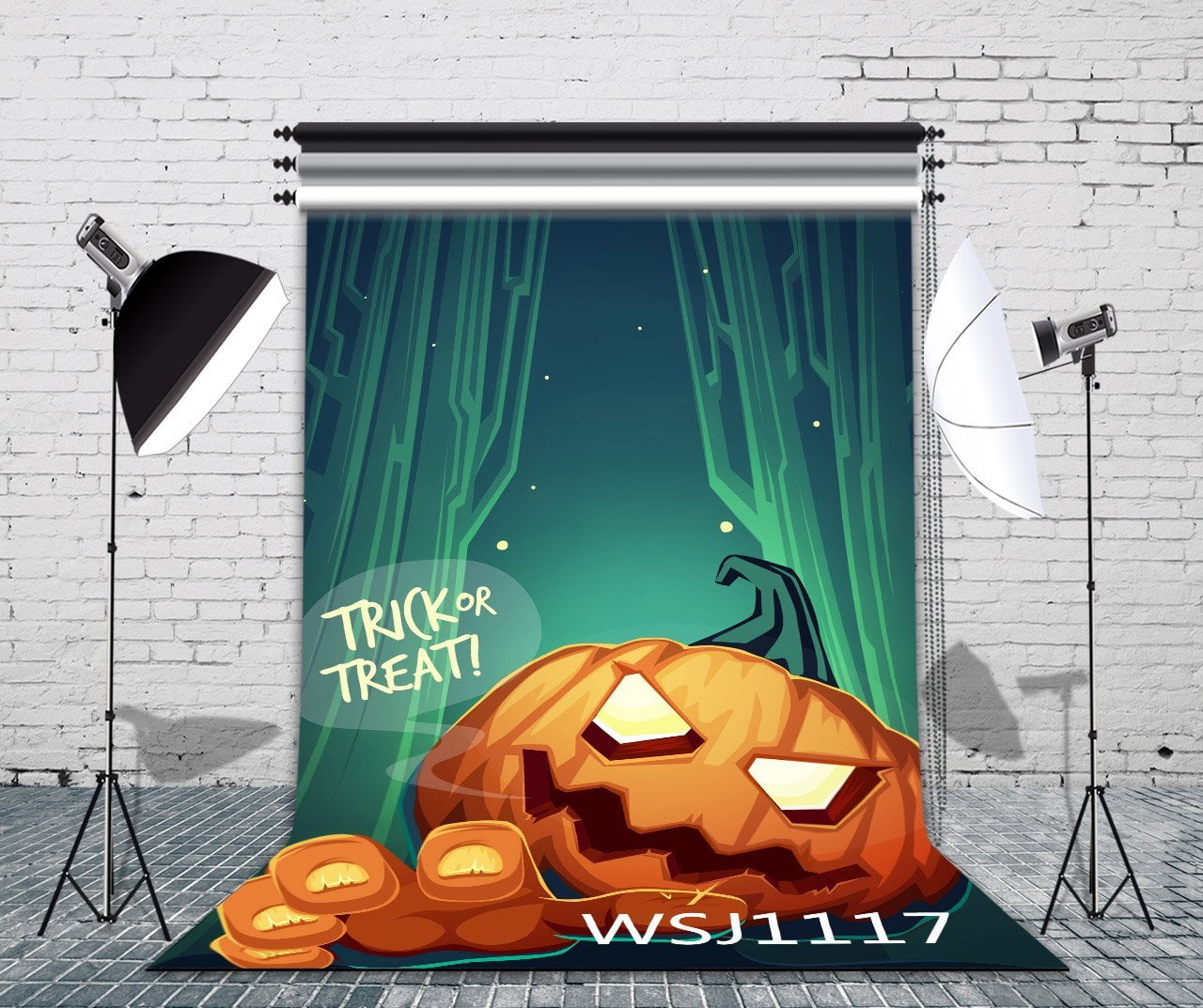 HelloDecor 5x7ft Trick or Treat at Halloween Photography Backdrop ...