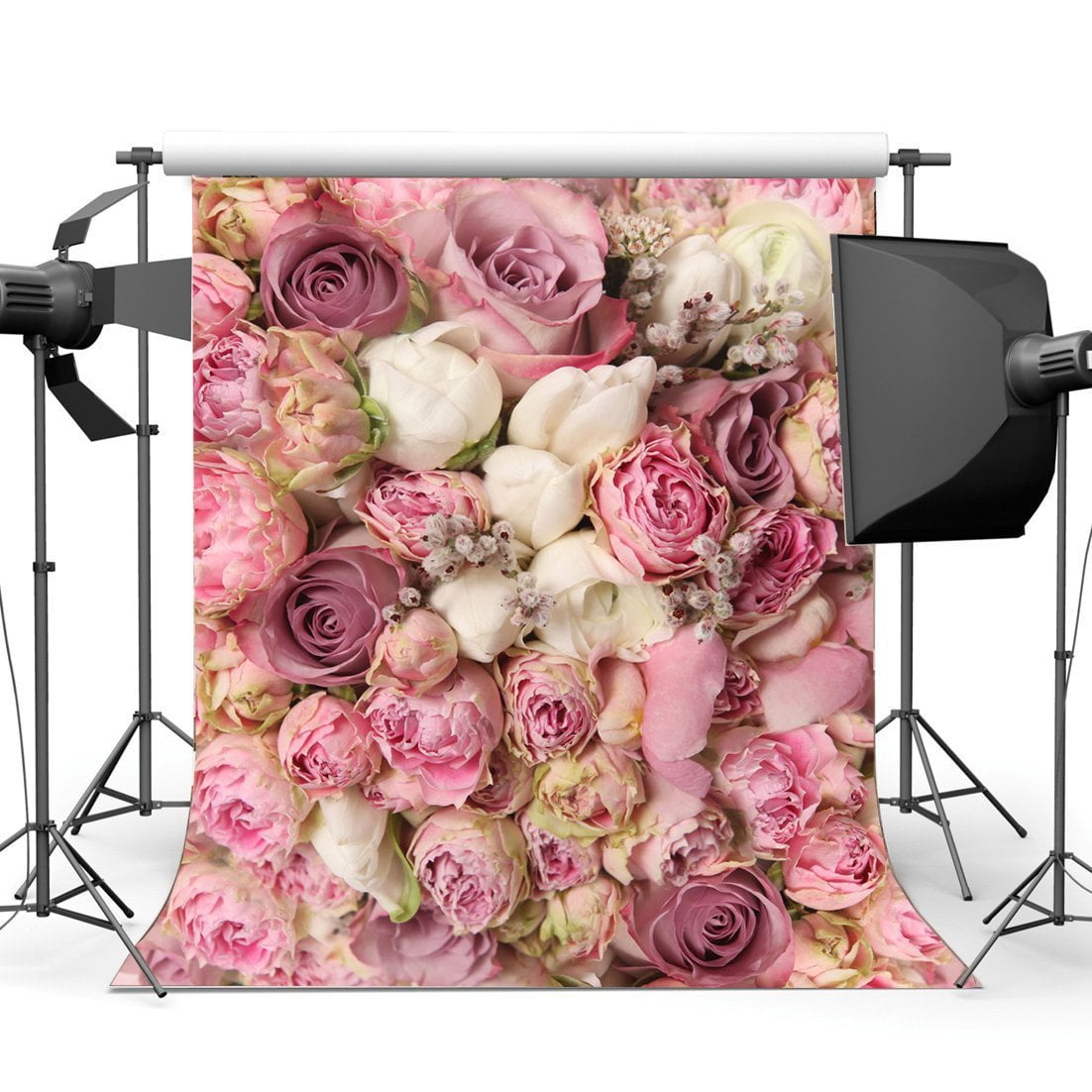 HelloDecor 5x7ft Valentine's Day Backdrop Blooming Fresh Pink Rose ...