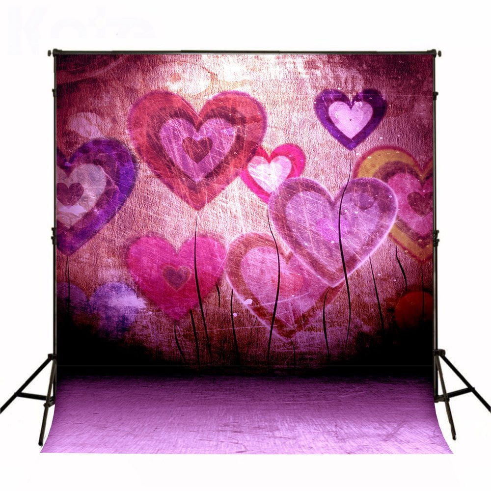 HelloDecor 5x7ft Valentine's Day Background Pink Love Backdrops Photo ...