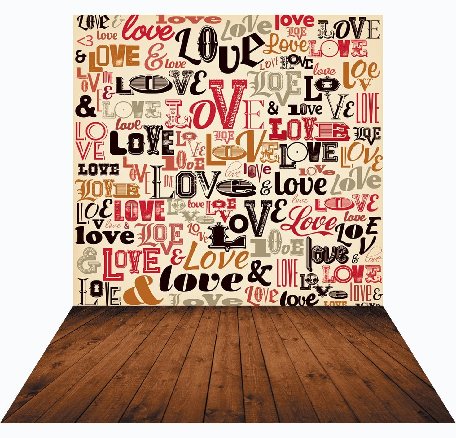 HelloDecor 5x7ft Valentine's Day Backgrounds Love Heart Wood Floor ...