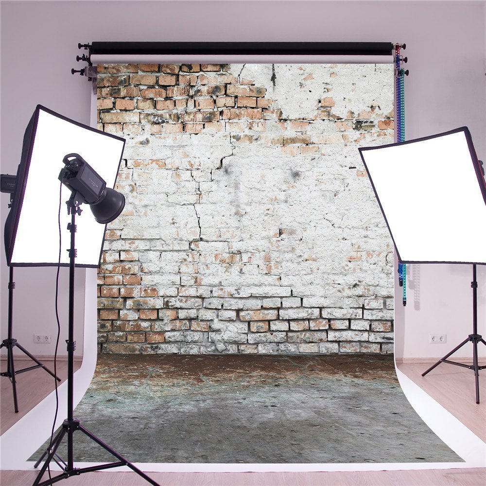 HelloDecor 5x7ft Vintage Brick Wall Photography Backdrops Country Style ...