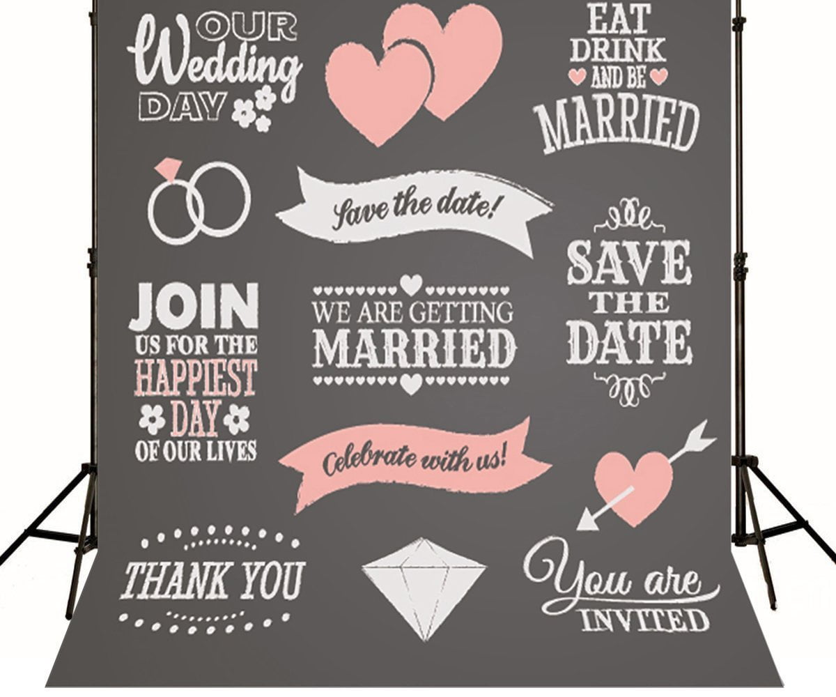 HelloDecor 5x7ft Wedding Photography Backdrops for Photo Studio Name ...