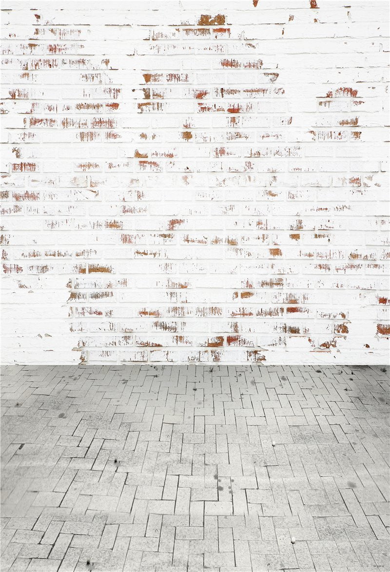 HelloDecor 5x7ft White Brick Wall Photography Backdrop Scenery Custom ...
