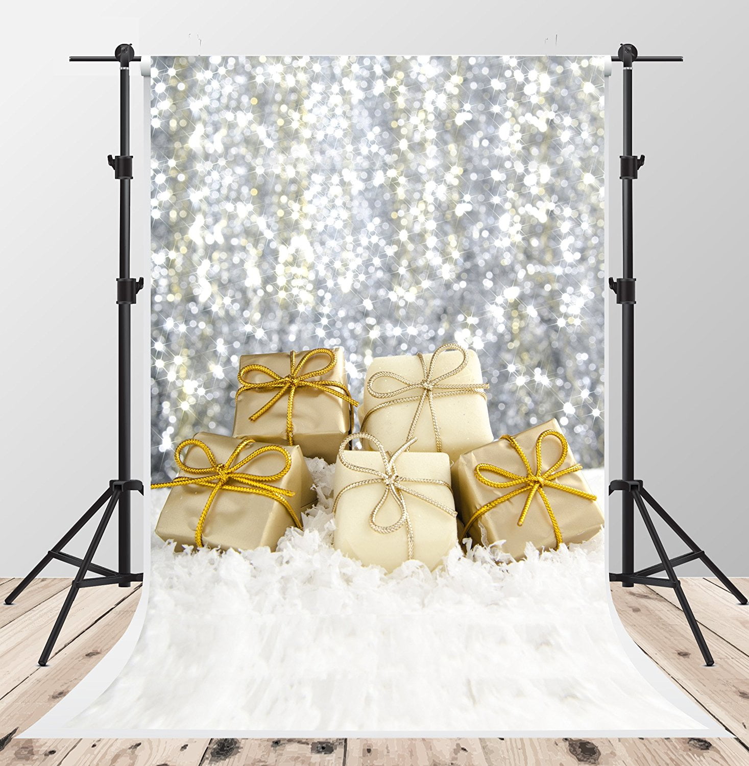 HelloDecor 5x7ft White Glitter Photography Backgrounds White Blanket ...