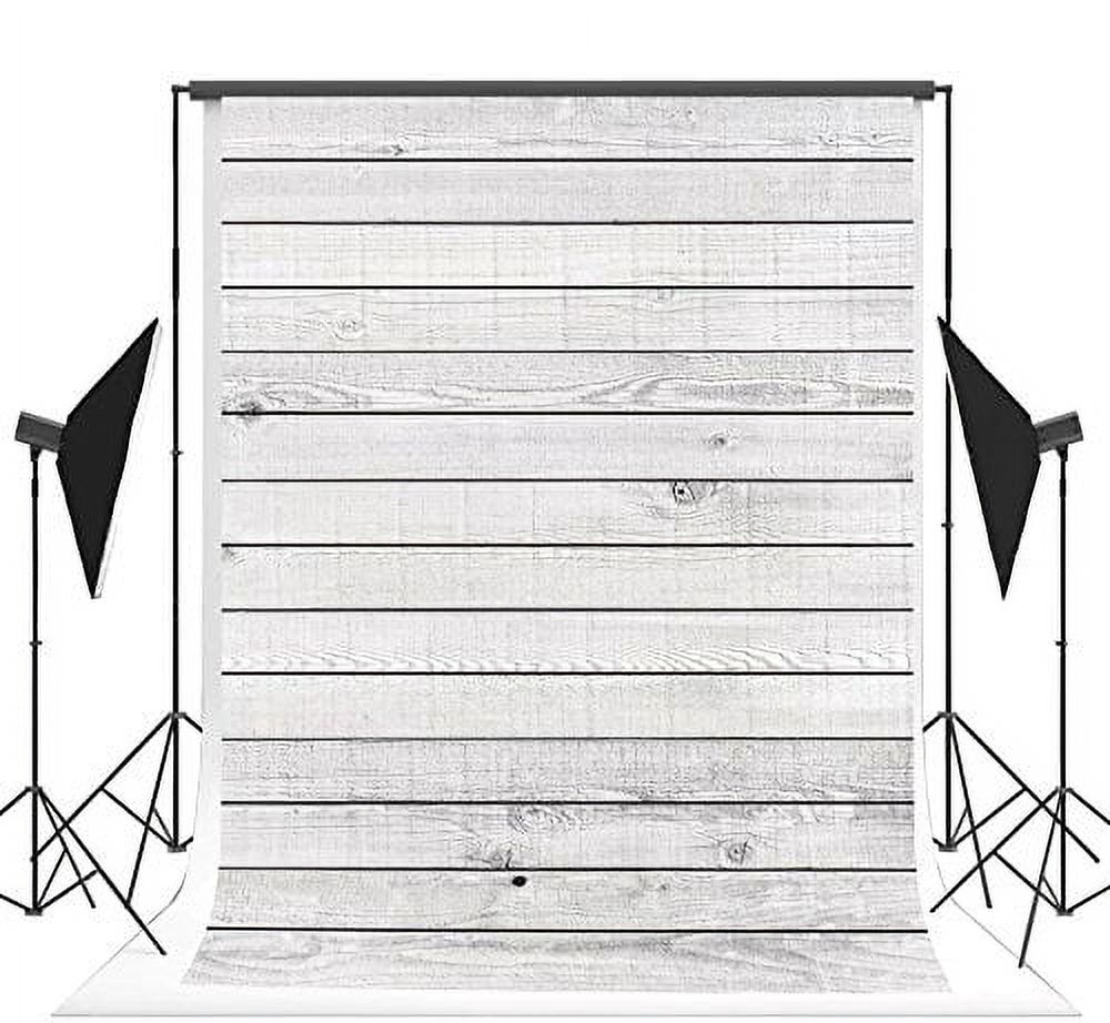 HelloDecor 5x7ft White Wood Floor Photography Backdrops Wooden Wall ...