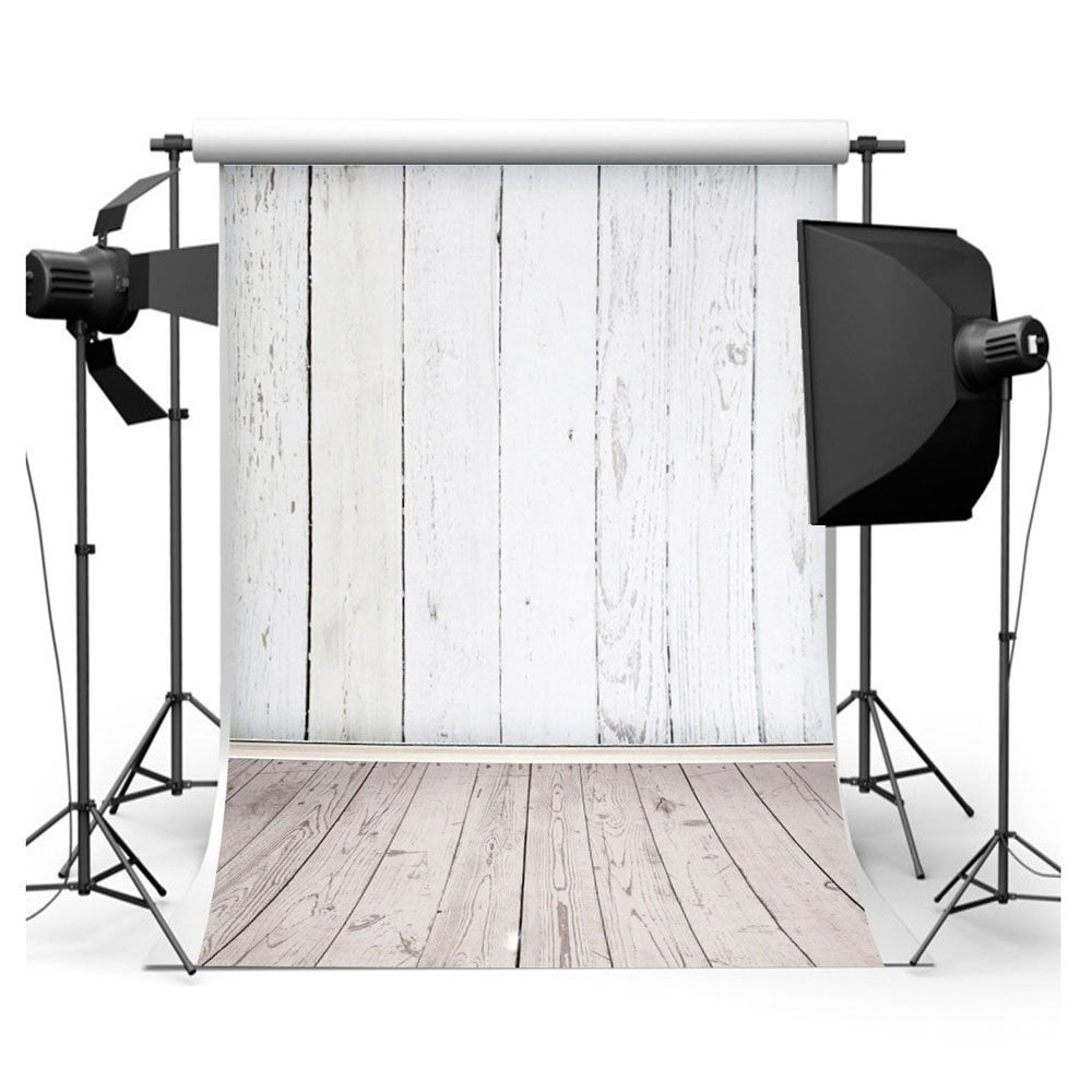 HelloDecor 5x7ft White Wooden Theme Studio Photo Photography Background ...