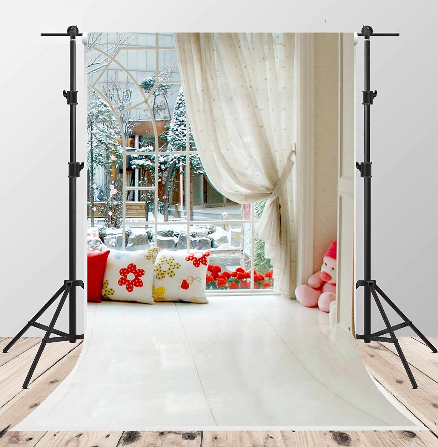 HelloDecor 5x7ft Winter Indoor Photography Backgrounds Outside Window ...