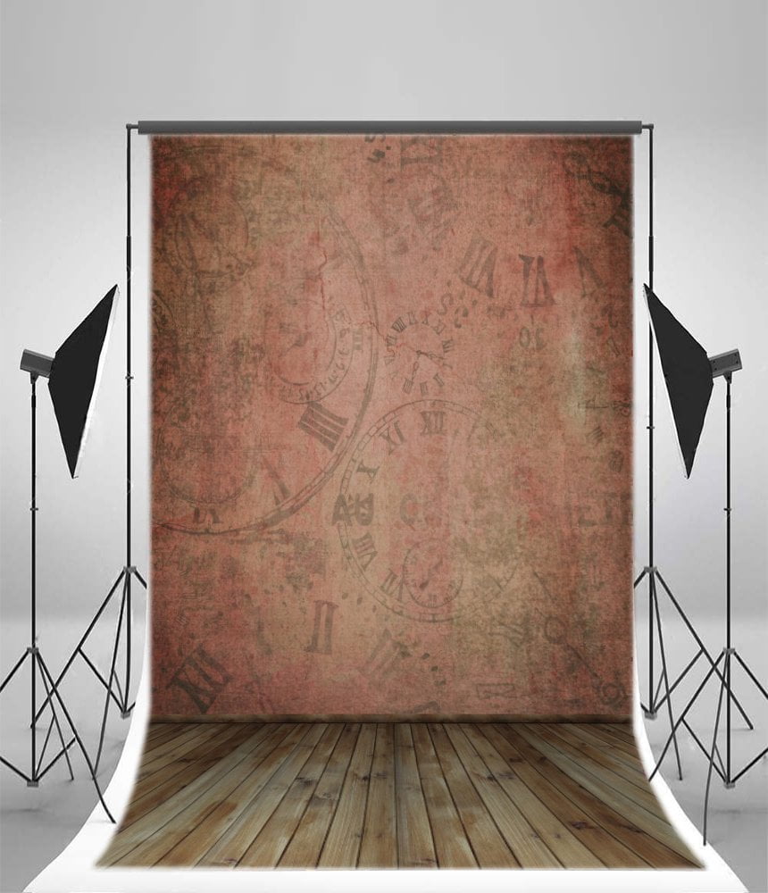 HelloDecor 5x7ft Wood Backdrop Shabby Chic Texture Vintage Clock ...