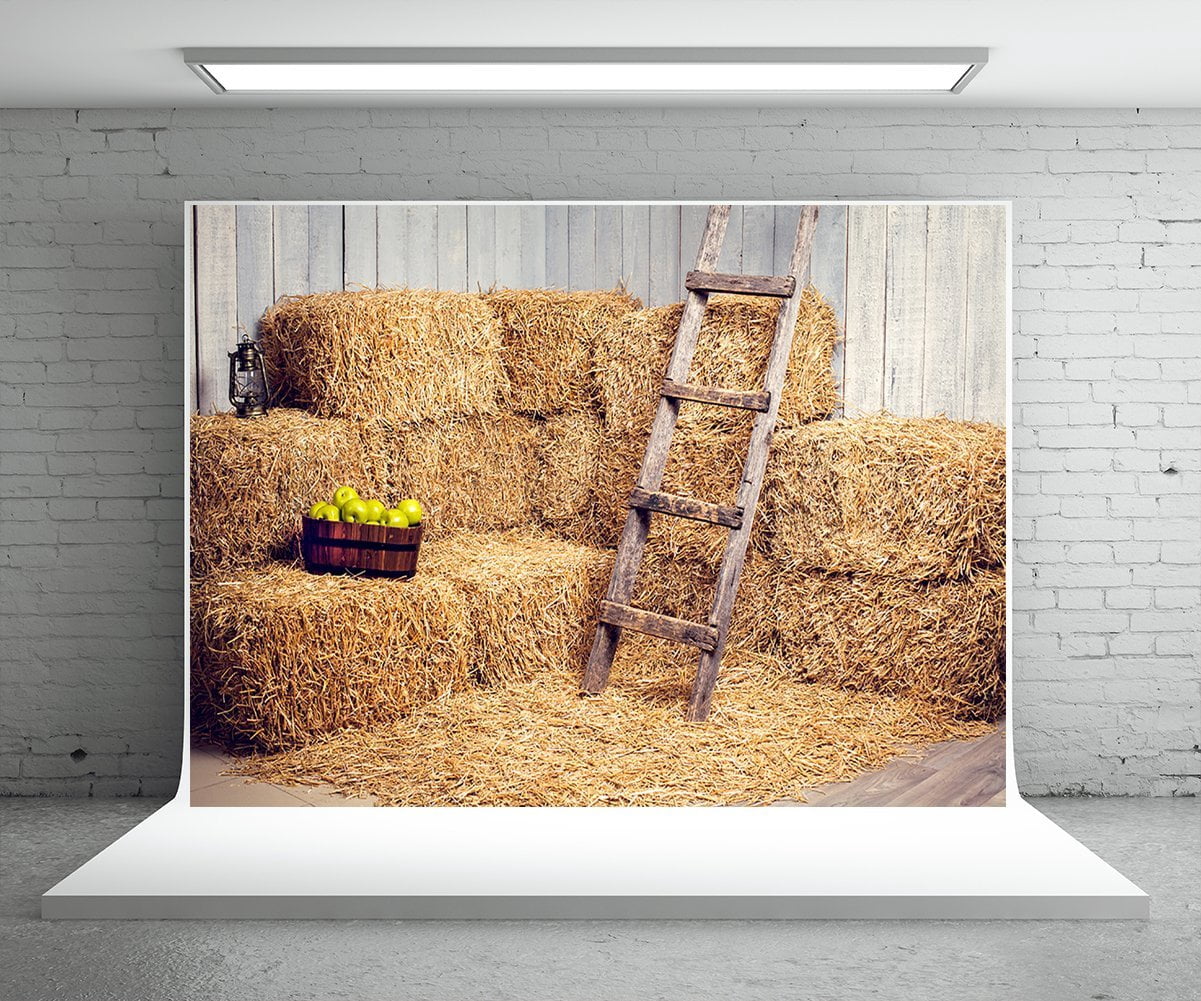 HelloDecor 5x7ft Wood Mow Halloween Photography Backdrop Vintage Photo ...