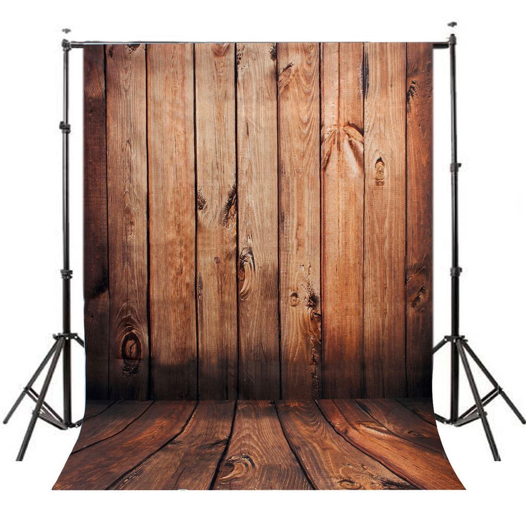 HelloDecor 5x7ft Wooden Wall Floor Photography Backdrops Photo Studio ...