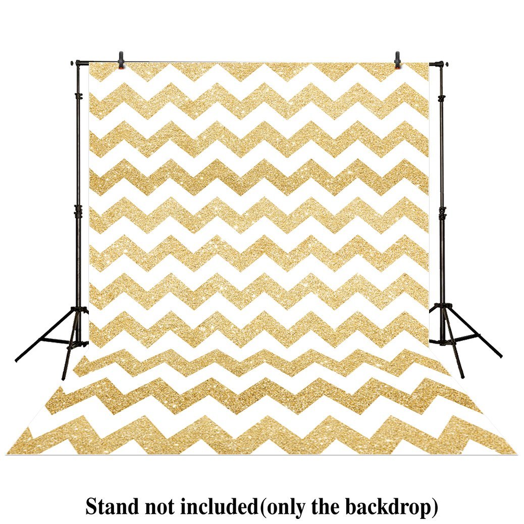 HelloDecor 5x7ft photography backdrops party Gold Stripes chevron ...