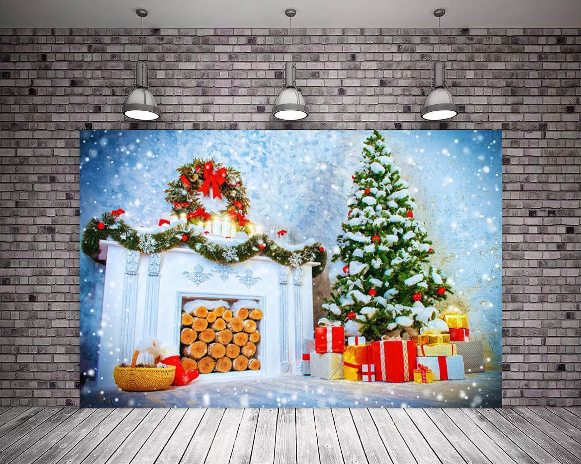 HelloDecor 7X5ft Snowflake Christmas Photo Booth Backdrop White ...