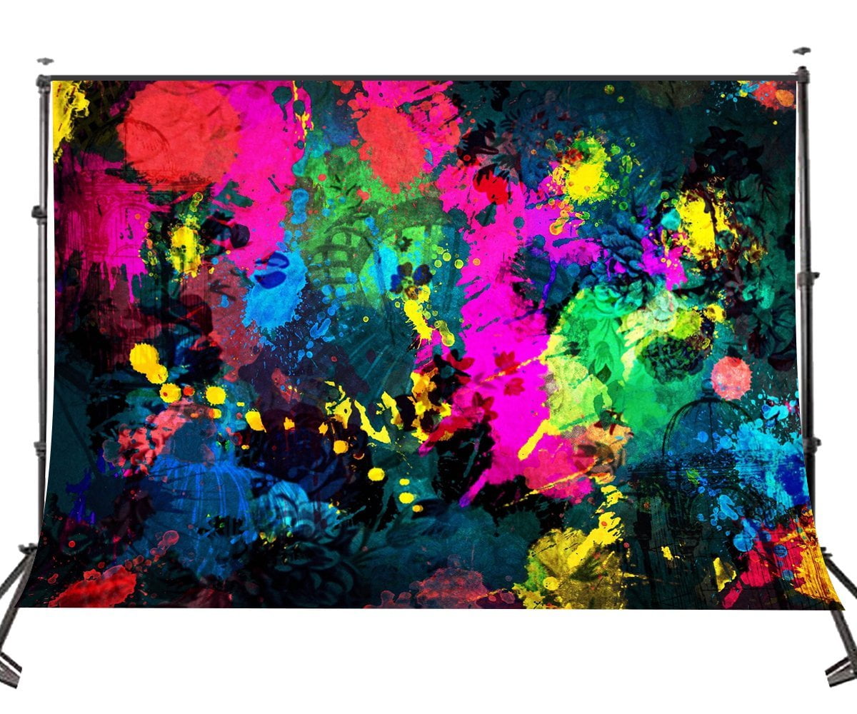 HelloDecor 7x5ft Abstract Graffiti Painting Photography Backdrop Photo ...