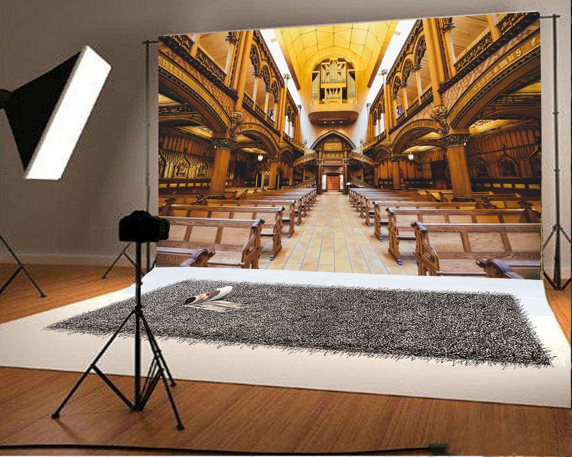 HelloDecor 7x5ft Ancient Church Backdrop Photography Background ...