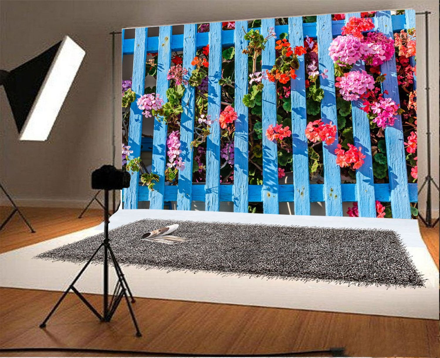 HelloDecor 7x5ft Backdrop Photography Background Rural Blue Wooden ...