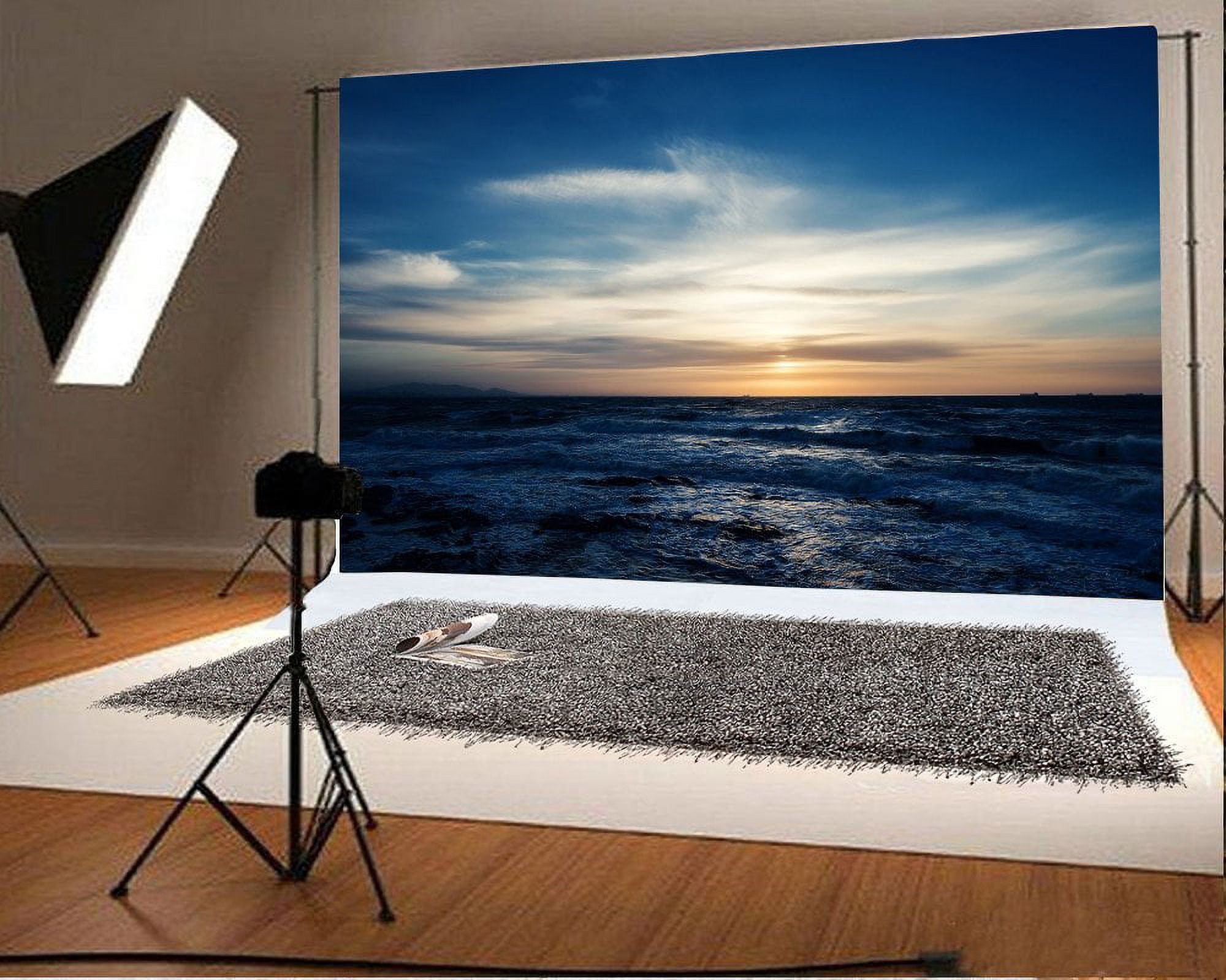 HelloDecor 7x5ft Backdrop Photography Background Seaside Ocean Sunset ...