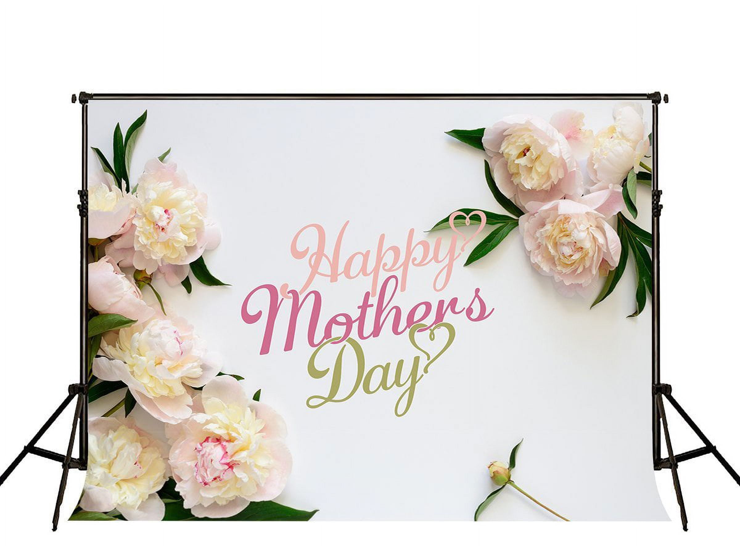 HelloDecor 7x5ft Backdrops Photogarphy Flowers Simple Happy Mother's ...