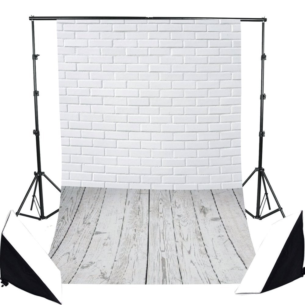 HelloDecor 7x5ft Brick Wall Retro Wood floor photography Backdrop ...