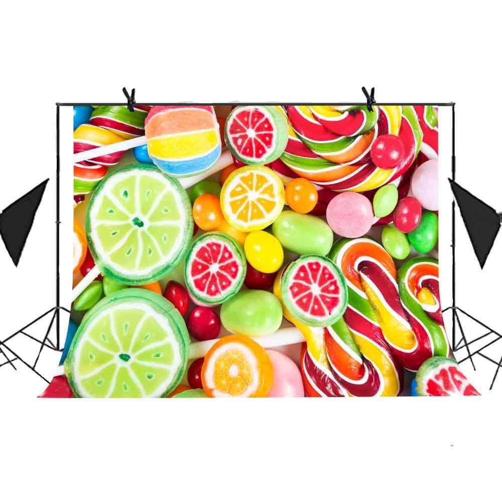 HelloDecor 7x5ft Cartoon Candy Backdrop Colorful Candy Picture Baby ...