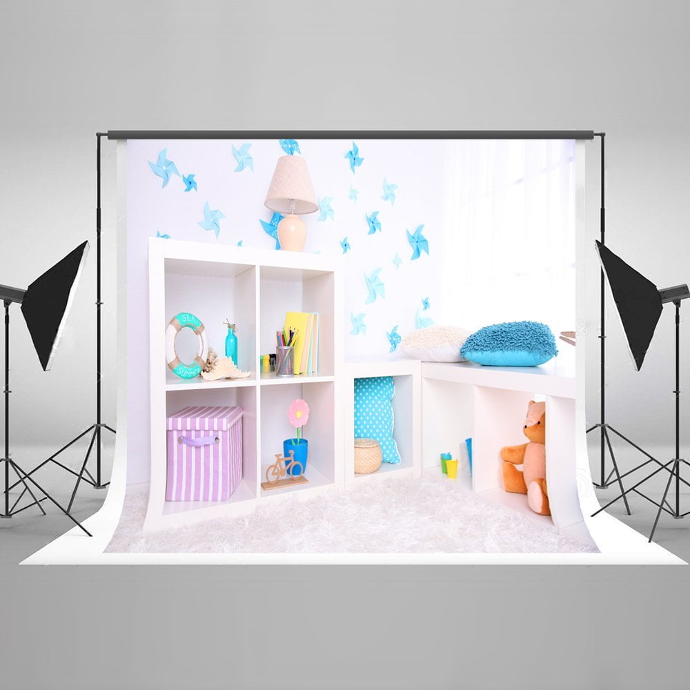 HelloDecor 7x5ft Children Backdrops for Photographers White Bookcase ...
