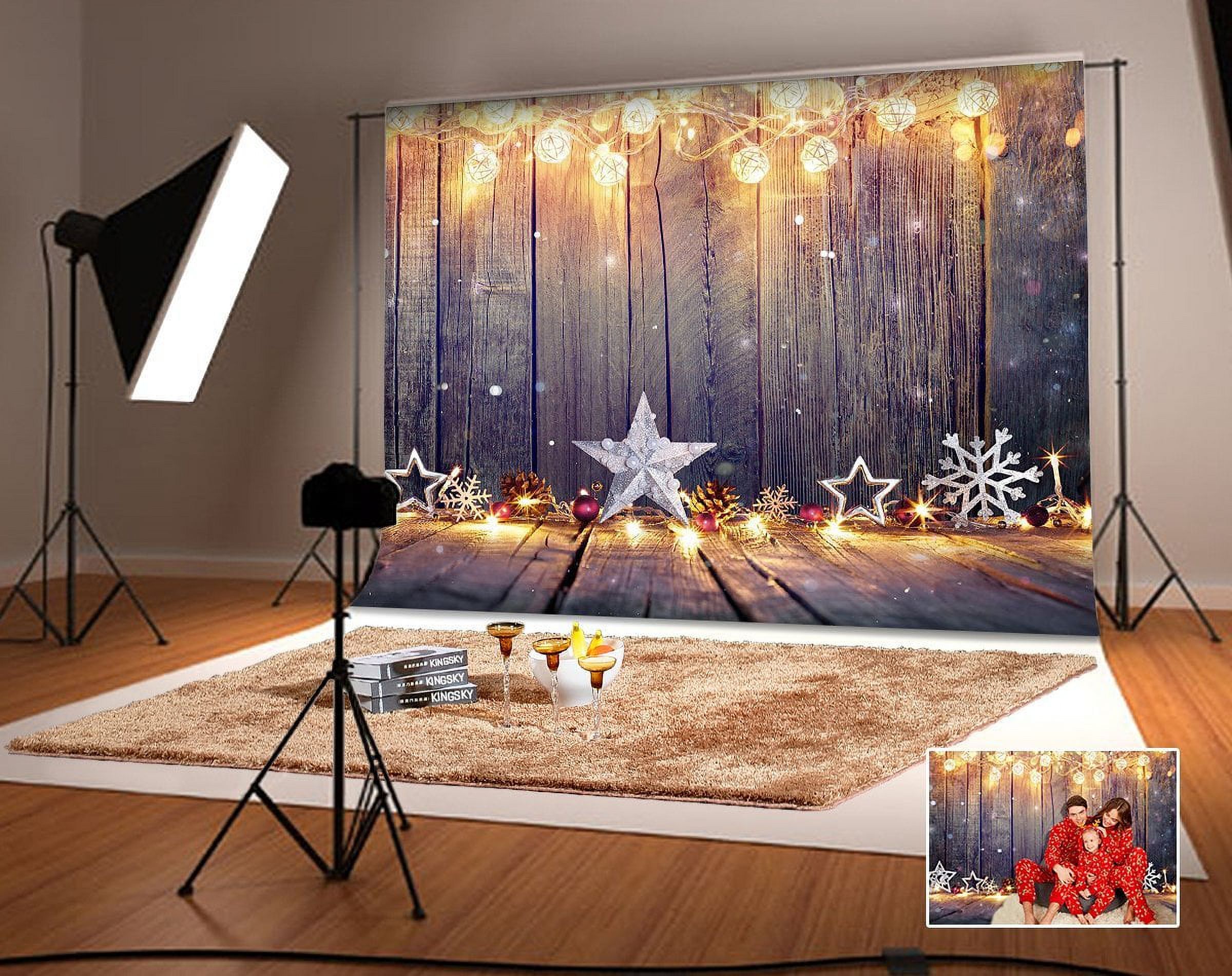 HelloDecor 7x5ft Christmas Photo Backdrop Wood Christmas Backdrops ...