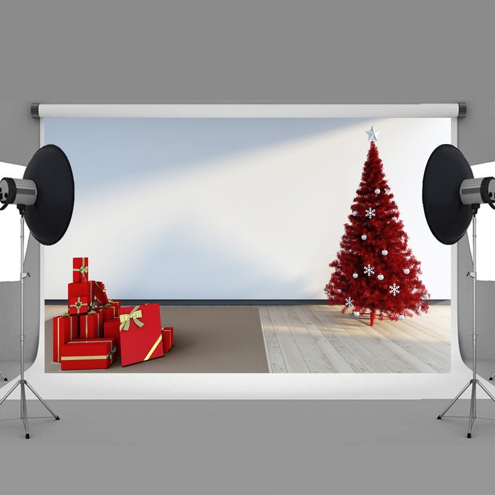 HelloDecor 7x5ft Christmas backdrops Indoor gift Christmas tree ...