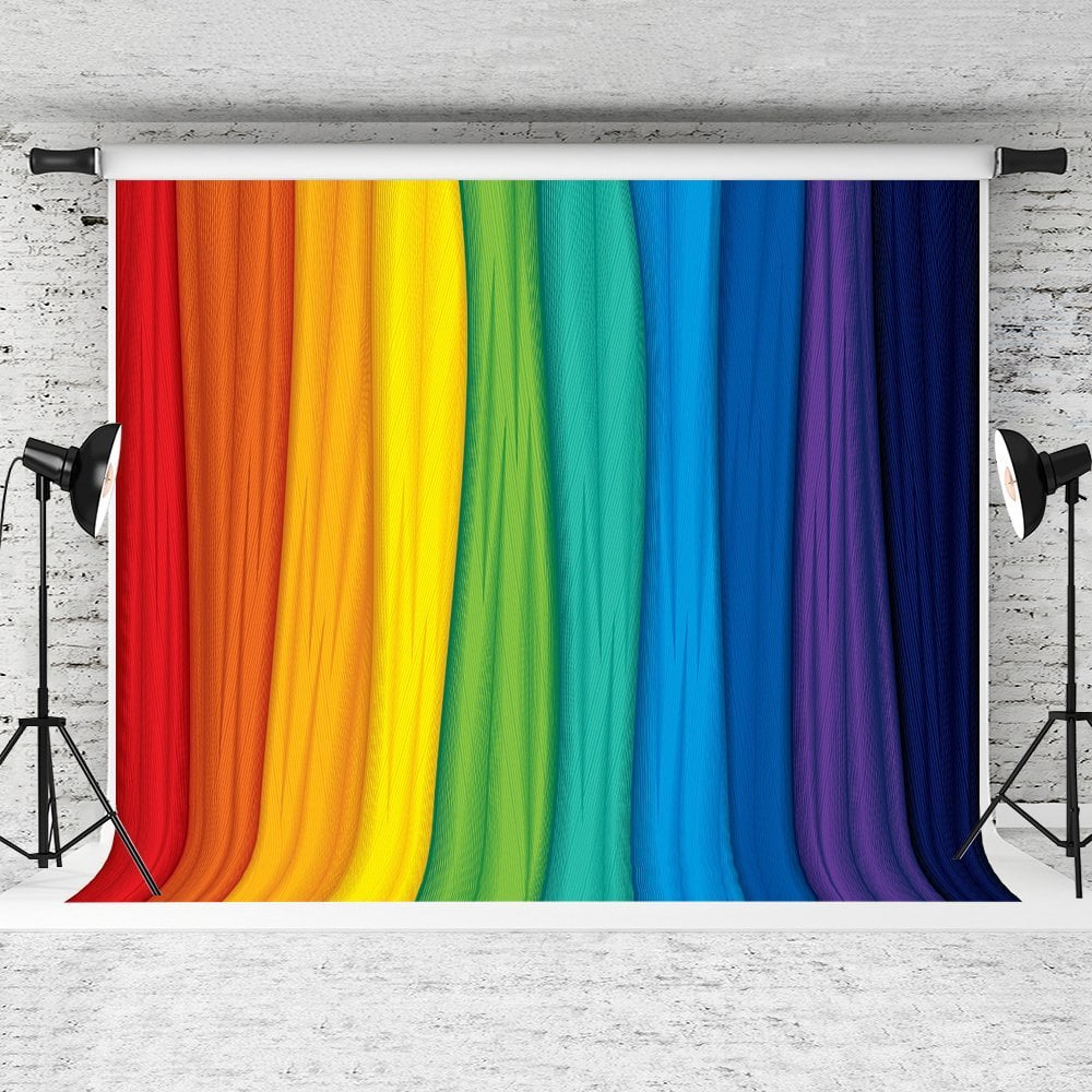 HelloDecor 7x5ft Colorful Rainbow Photo Backdrop Rainbow Colors ...