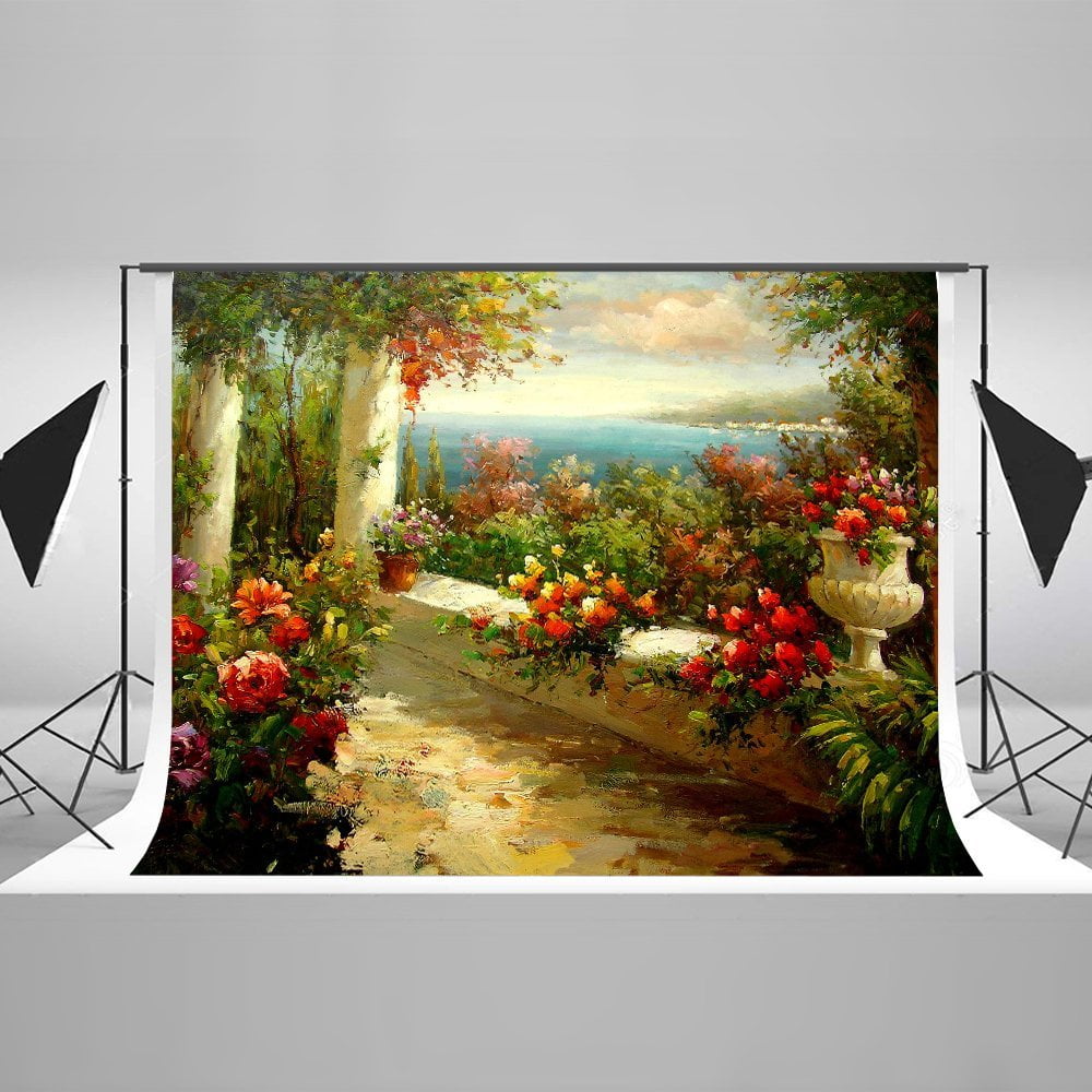 HelloDecor 7x5ft Digital Photography Iridescent Backdrops Fundo Oil ...