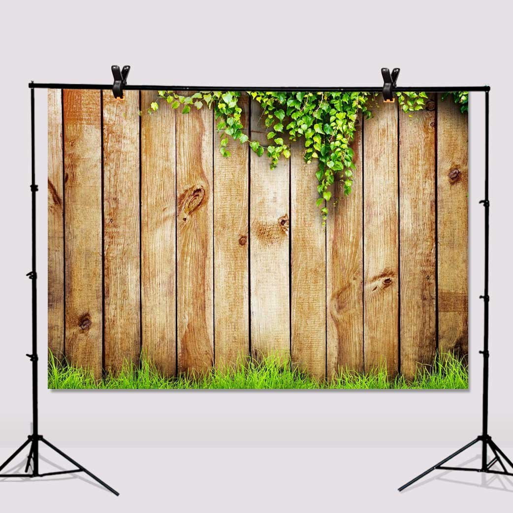 HelloDecor 7x5ft Grass Props Background for Baby Photo Studio Wooden ...